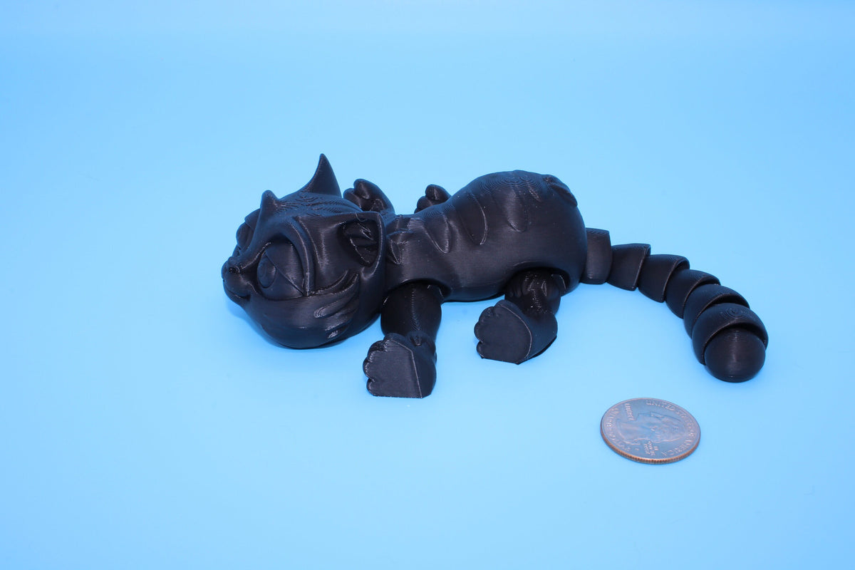 7 inch Fidget Cat | Black Cat | Multi Color | Fidget Toy | 3D Printed