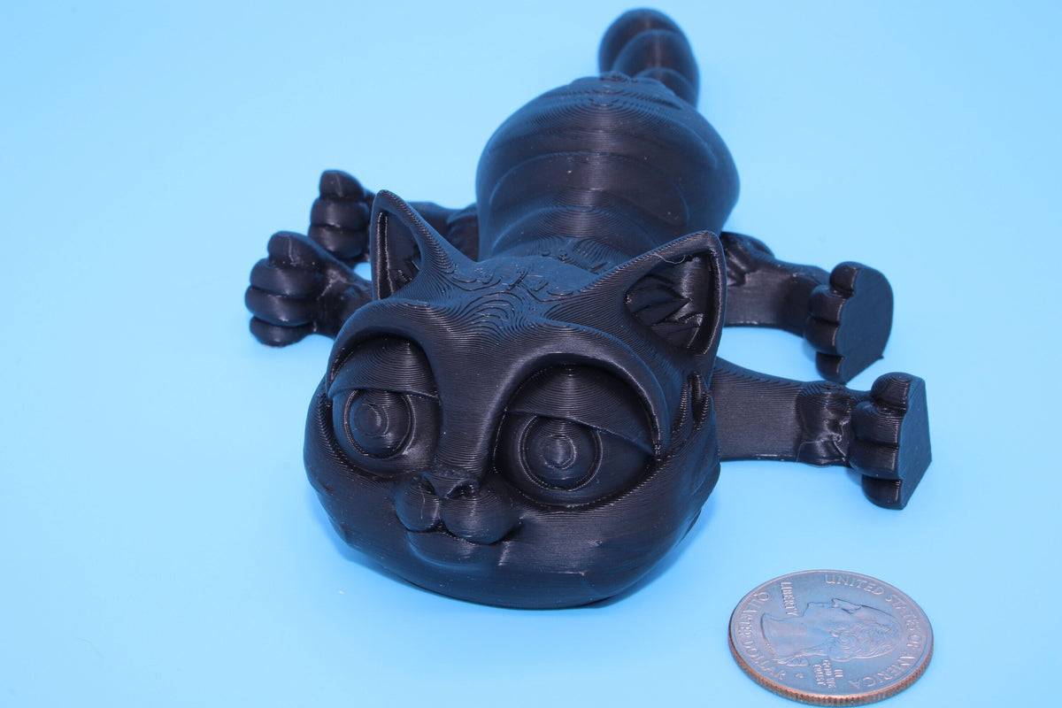 7 inch Fidget Cat | Black Cat | Multi Color | Fidget Toy | 3D Printed