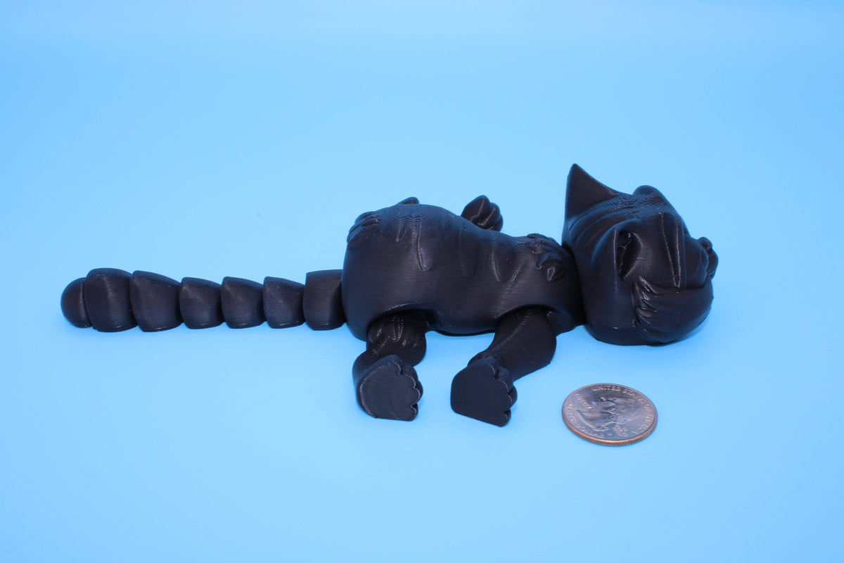 7 inch Fidget Cat | Black Cat | Multi Color | Fidget Toy | 3D Printed