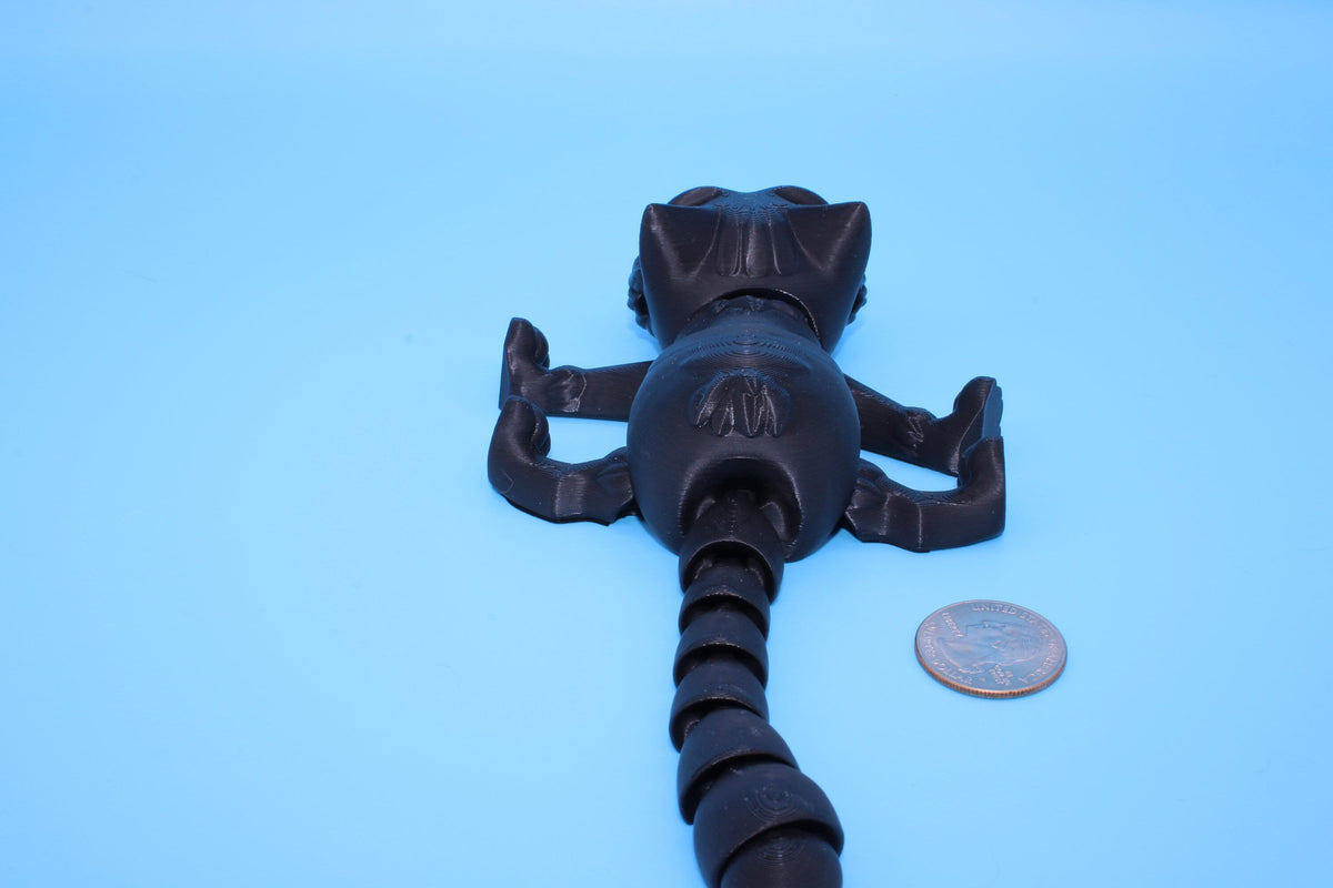 7 inch Fidget Cat | Black Cat | Multi Color | Fidget Toy | 3D Printed