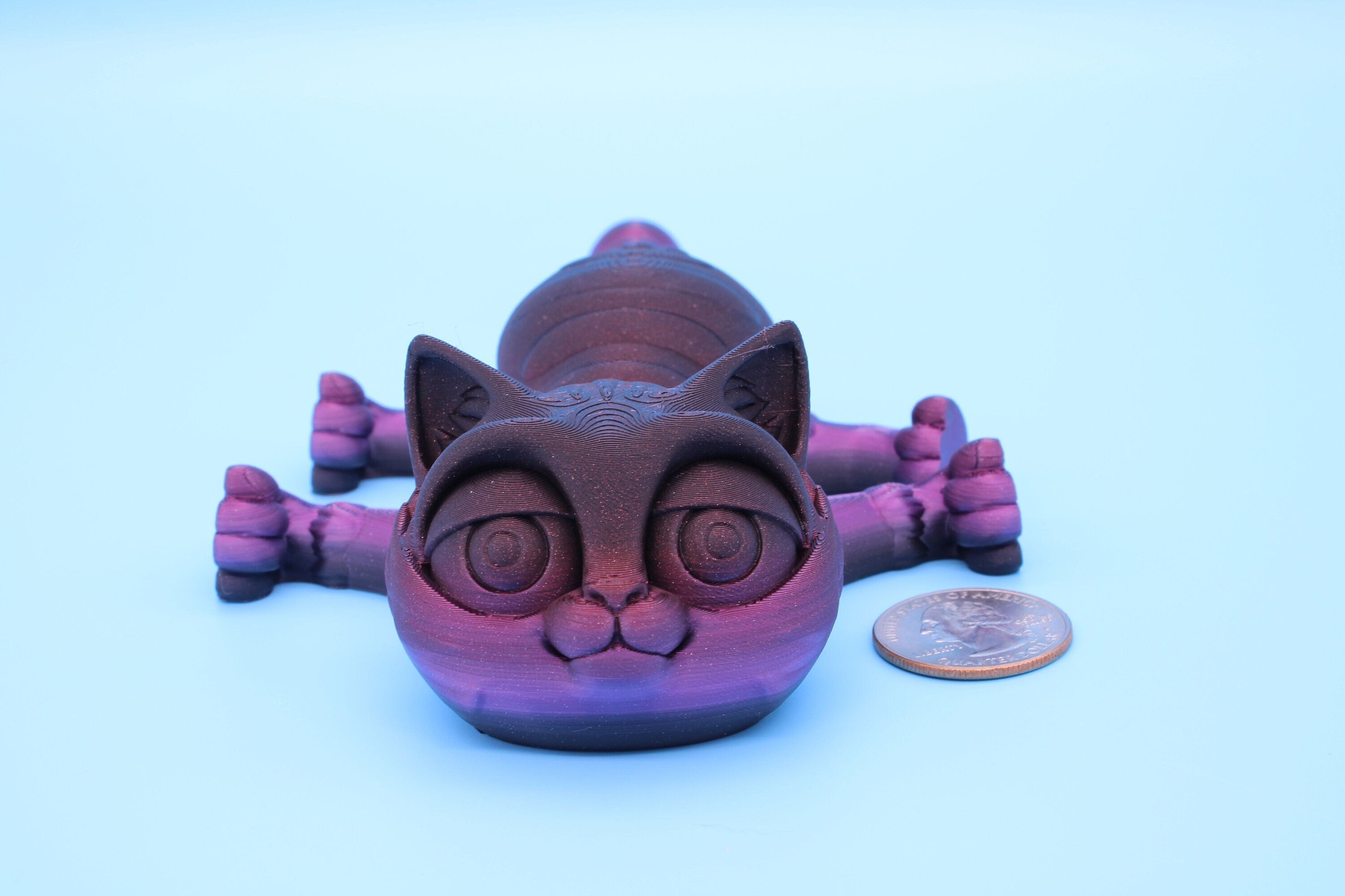 7 inch Cat Multi Color | Fidget Toy | 3D printed Kitten | Articulating