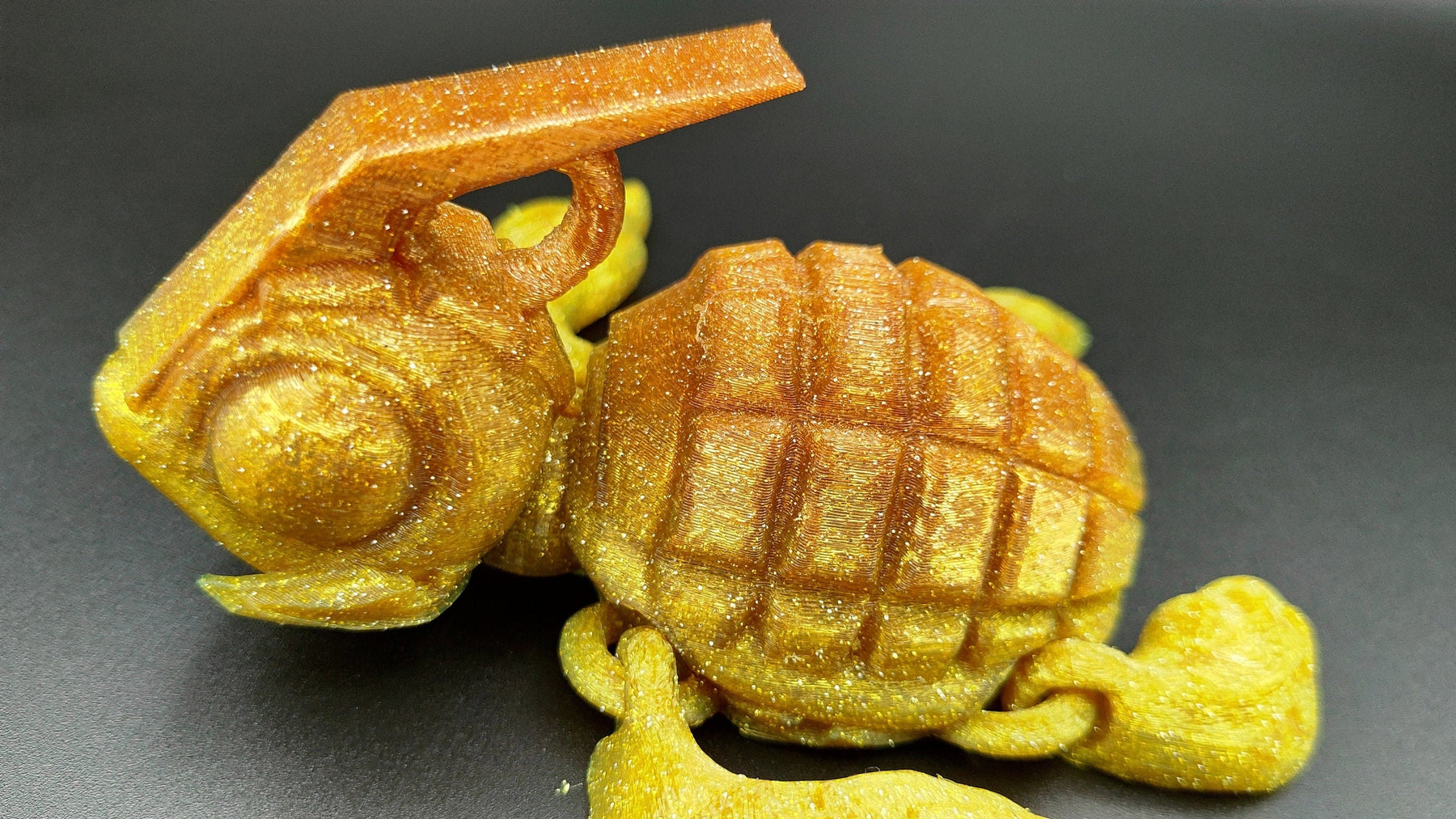 Turtle- Grenurtle | Yellow Gold mini orange color on top | Grenade Tur