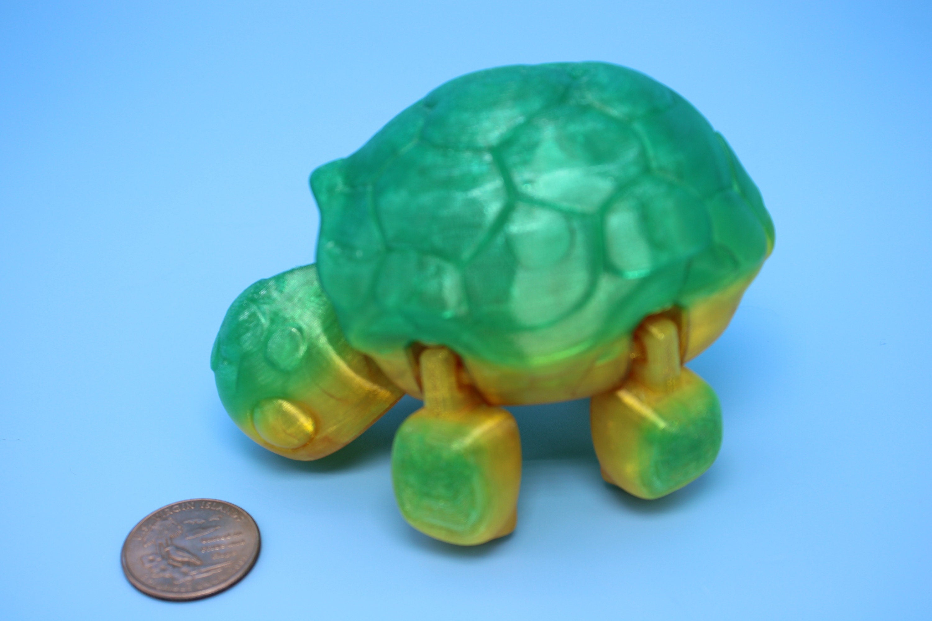 Articulating Turtle | Flexible (TPU) | 3D Printed Cute Turtle with Hea