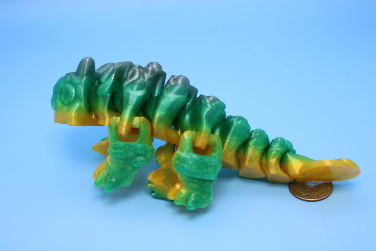 Dinosaur | Ankylosaurus- Green & Yellow | 3D Printed Cute Dino | 7.25