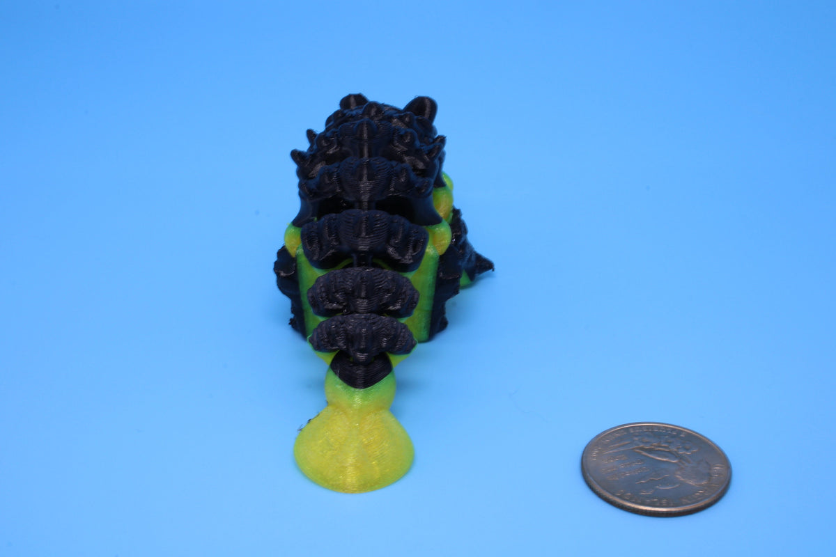 Dinosaur | Ankylosaurus- Black & Yellow | Miniature | 3D Printed TPU