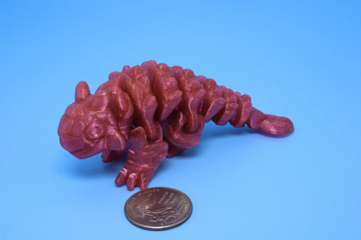 Dinosaur | Ankylosaurus- Pink | Miniature | 3D Printed TPU | Cute Dino