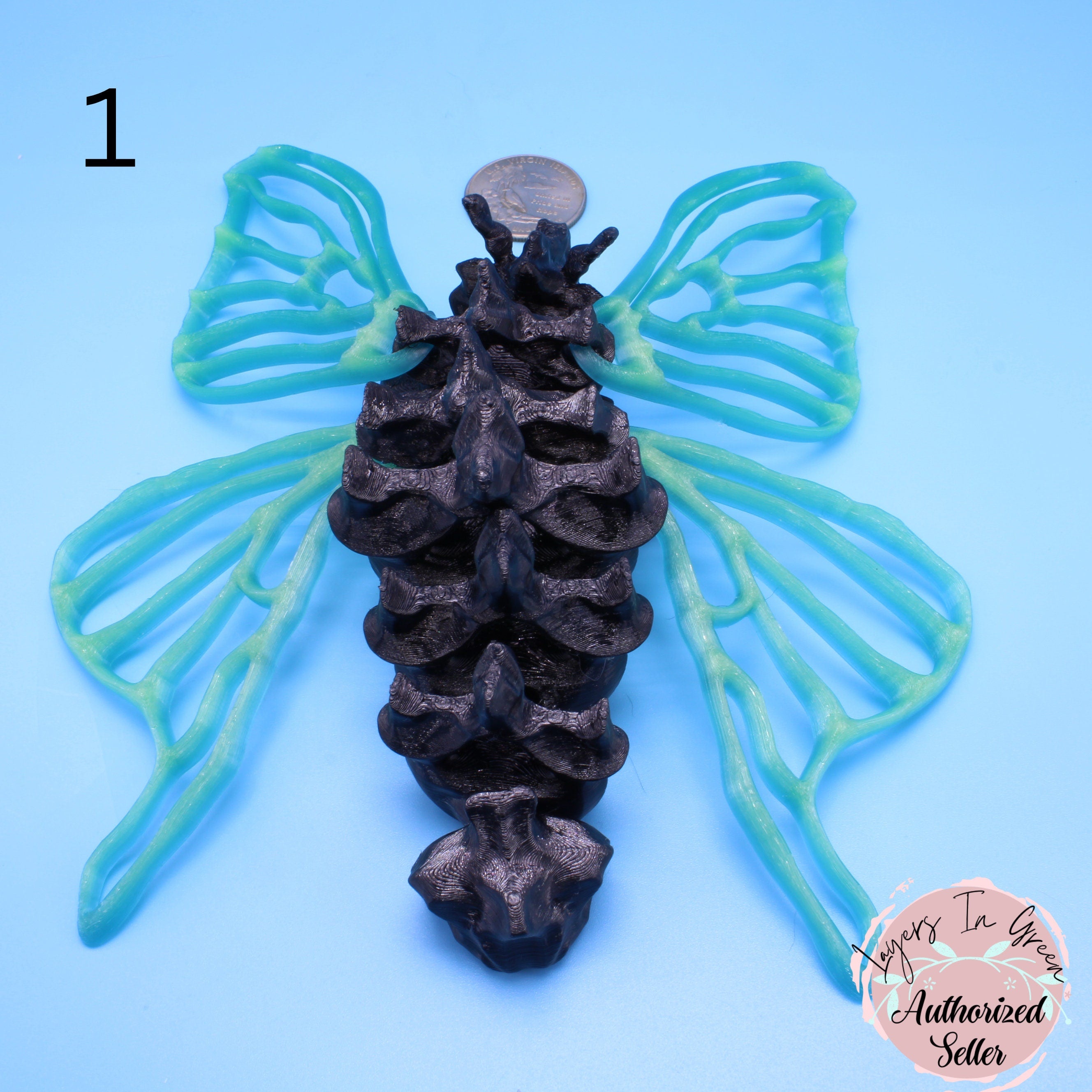 Bone Moth | 3D Printed multiple colors available.